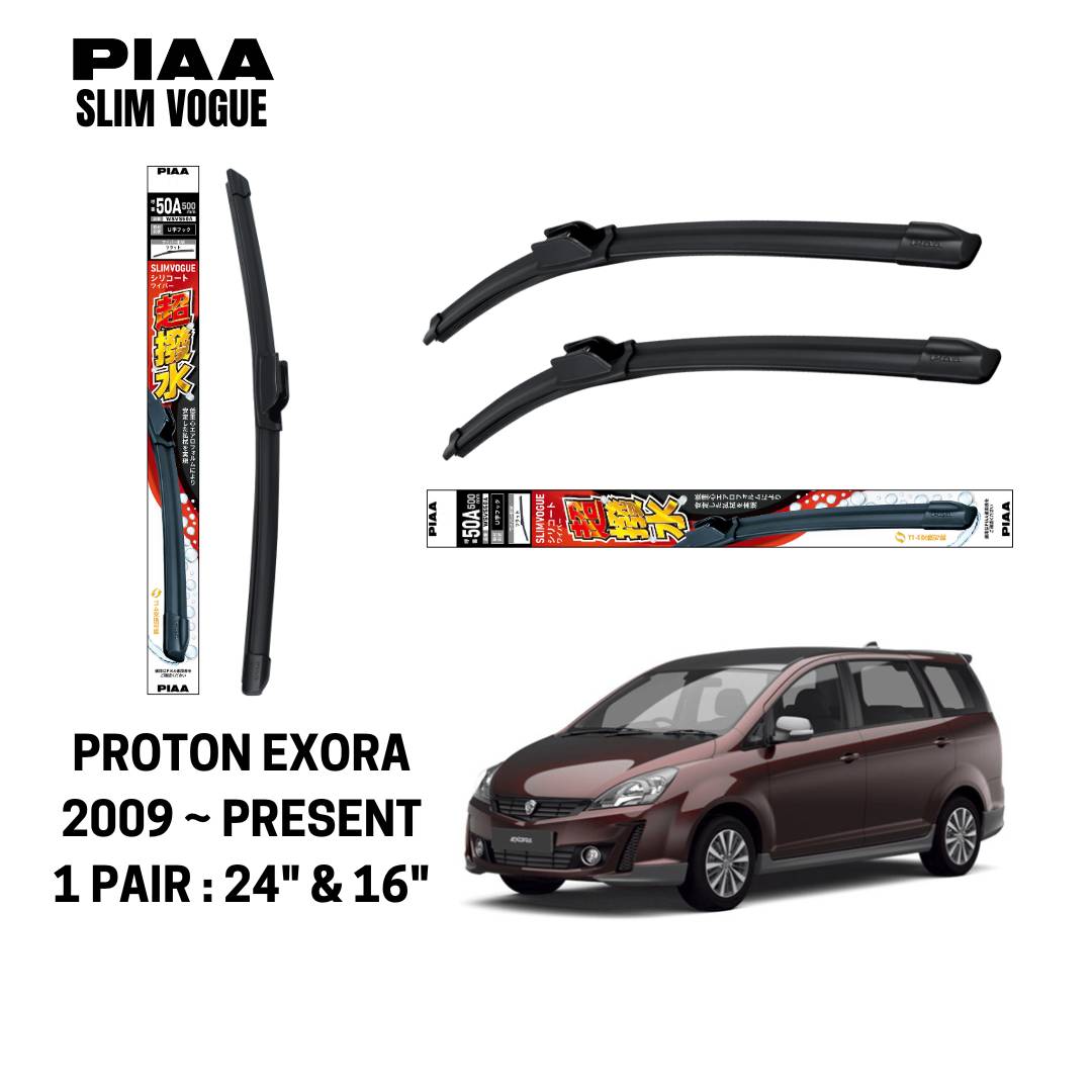 PIAA Slim Vogue Silicone Flat Wiper For Proton Exora 2009 ~ Present (24 ...